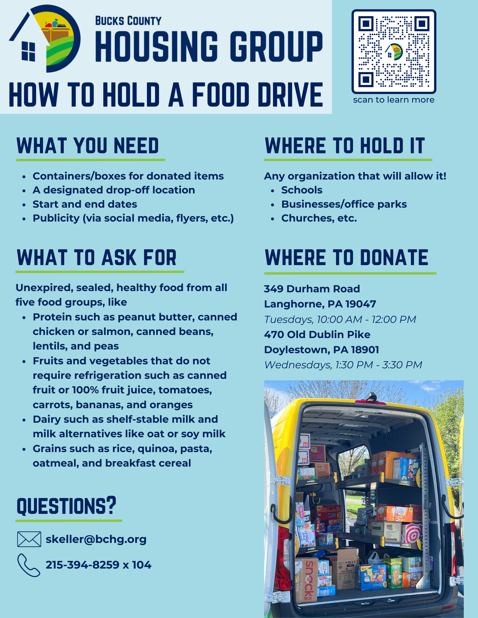 Hold a Drive - Bucks County Housing Group